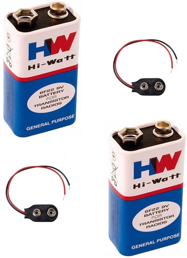 BRAND HOME HW 9V Hi Watt Battery with Connector of Clip Original 9V ...