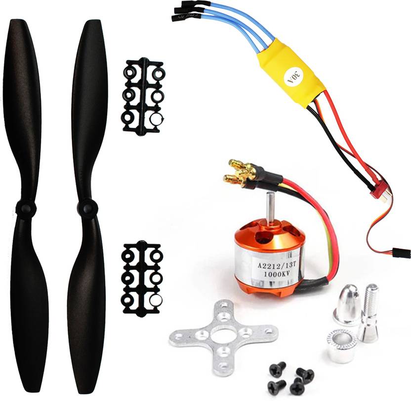 Robotbanao A2212 BLDC 1000KV Brushless Motor + 30A SimonK ESC + 1045 ...