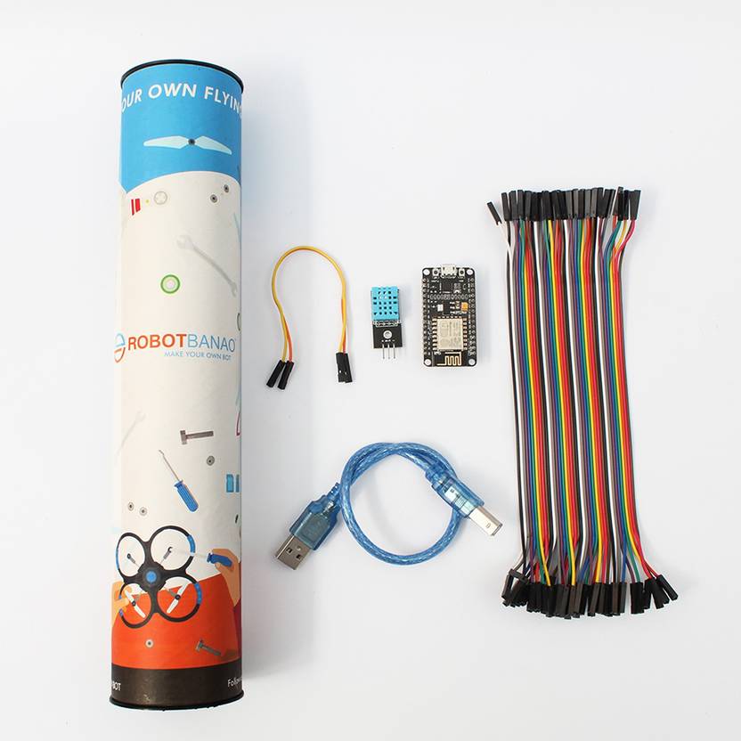 Robotbanao DHT11, NodeMCU module with cable and Female to Femal Jumper wire 40 pcs Electronic ...