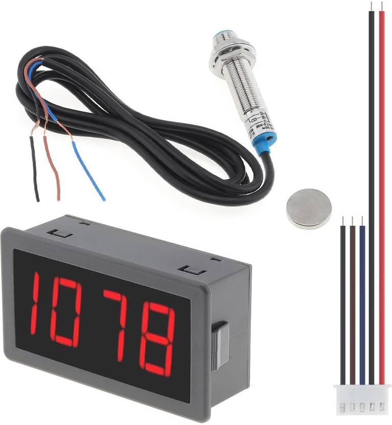 xcluma RPM Speed Meter Tachometer 4 Digital LED for Motorcycle with ...