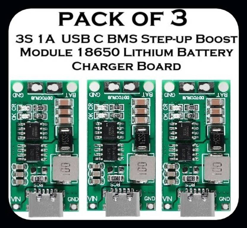 HouseOfCommon 3C TYPE (3S 1A)BMS Boost Module 18650 Battery-EHK1055 ...