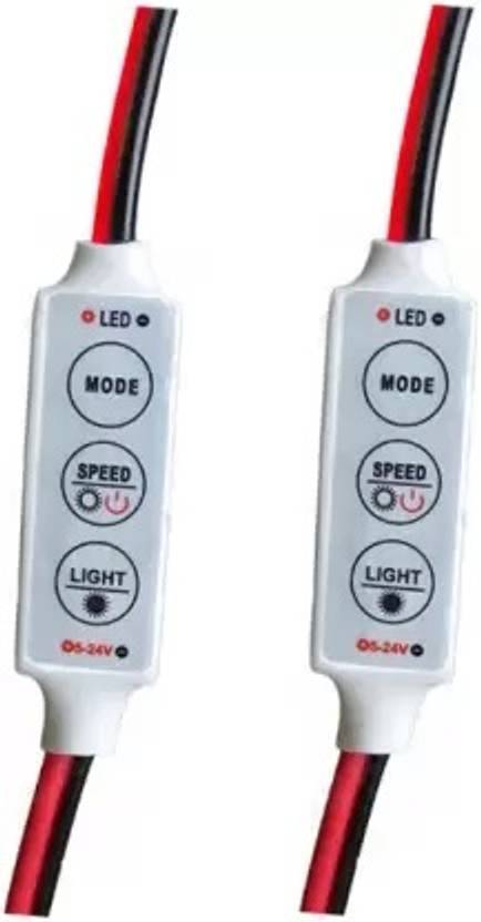 StrawHat (2 Pieces) 6 Mode & 5 Speed LED Strip Light Flasher Blinker ...