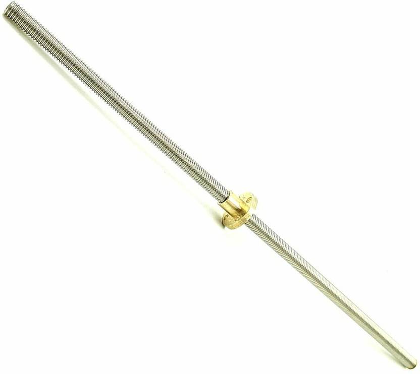 INVENTO 1Pcs 300mm SS304 Threaded Rod M6 6mm OD+M6 nut 1mm Pitch 6mm T ...