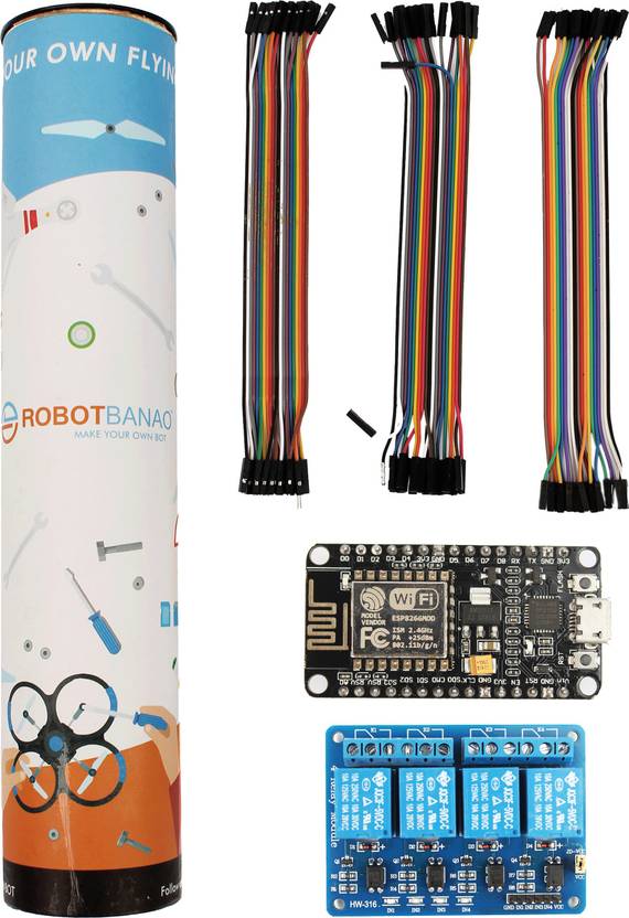 Robotbanao 4 Channel Relay Module ESP8266 Development Board Jumper Wire ...