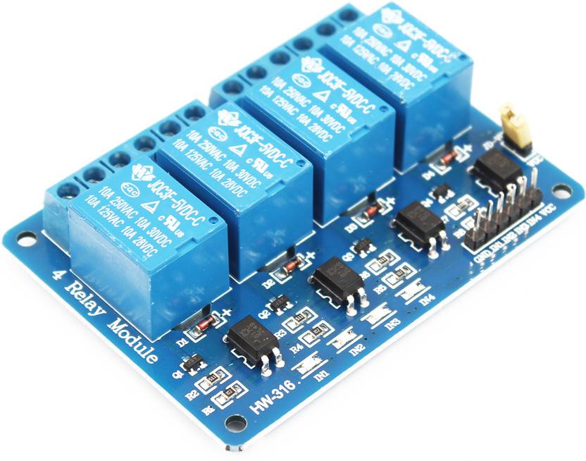 Robotbanao 4 Channel DC 5V Relay Module for Arduino, pack of 1, Micro Controller Board ...