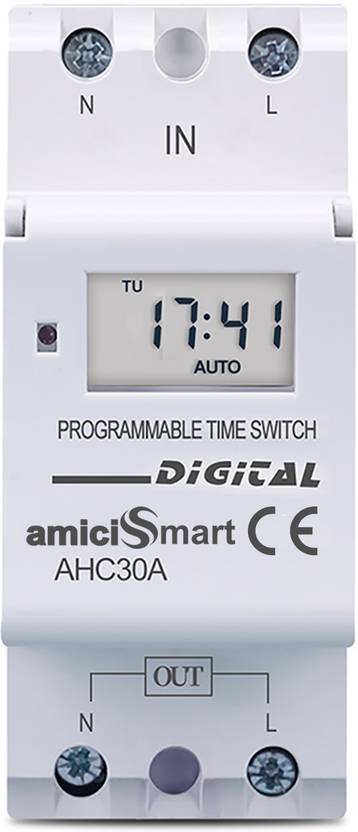 amiciSmart Digital Relay in-Built 7 Days Schedule, DIN Rail Mounted ...