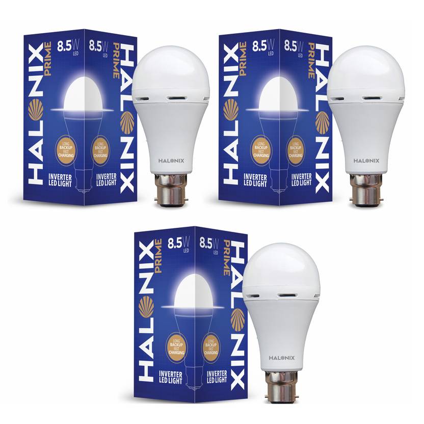 HALONIX Led Inverter light 8.5W B22 Cool White bulb Pack of 3, 3 hrs ...