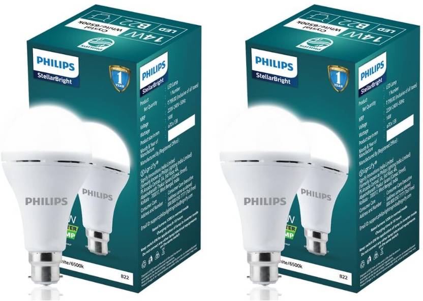 PHILIPS 14W NEO LED Bulb Pack of 2 with backup of upto 4 hrs Bulb ...