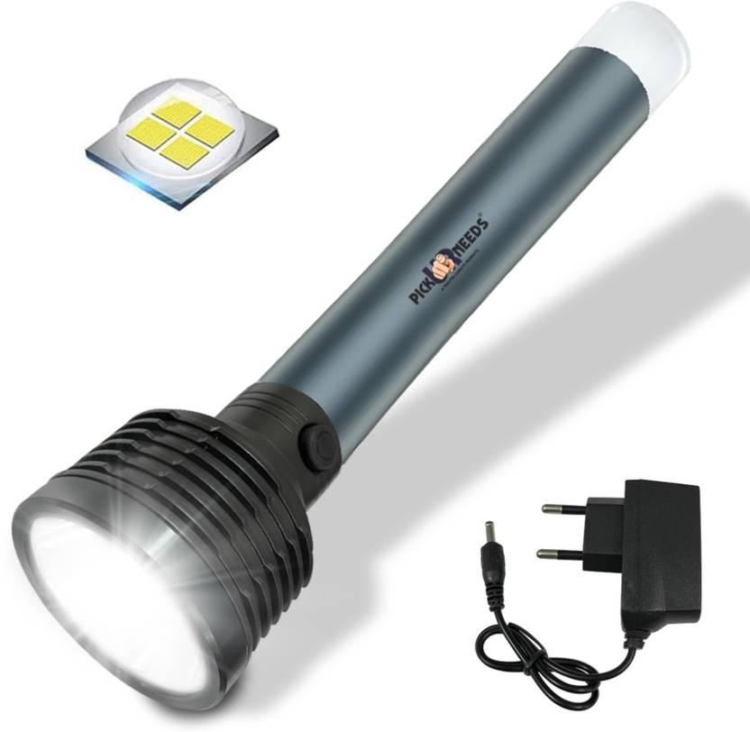 Pick Ur Needs Rechargeable Torch Search Light Aluminium Body LED Long ...