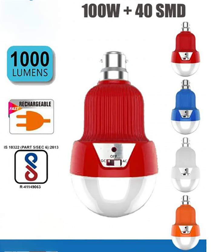 iDOLESHOP Rechargeable Inverter AC/DC Bulb 6 hrs Bulb Emergency Light ...