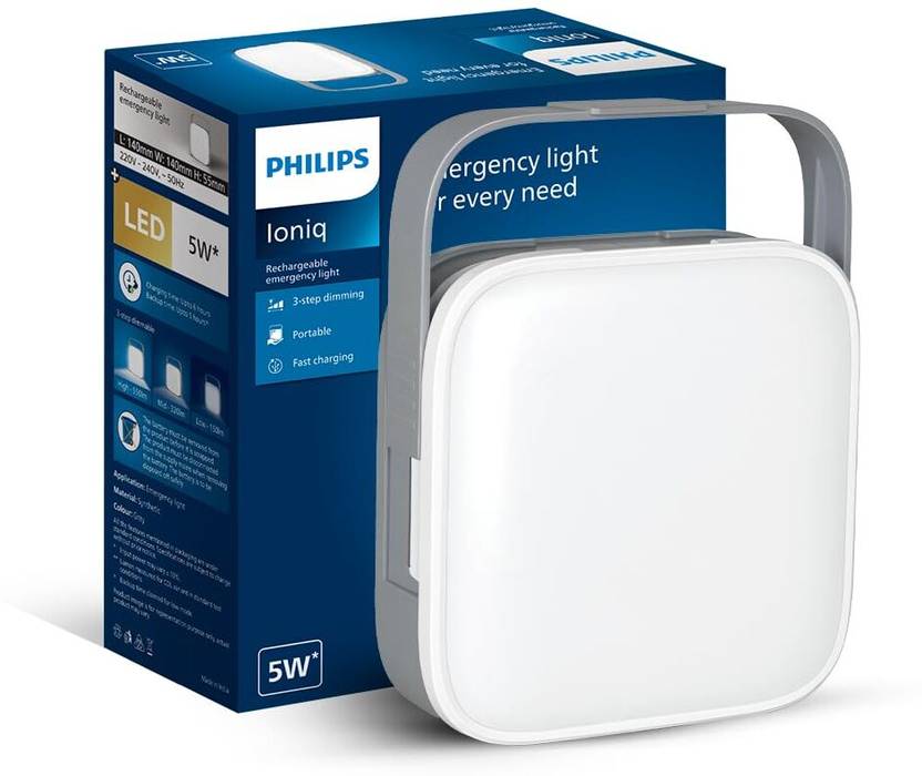 PHILIPS Ioniq 5W Square Portable Rechargeable LED with backup of upto 5 ...