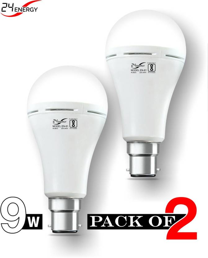 24 ENERGY INVERTER BULB 9W (Set of 2) Rechargeable Emergency LED Bulb ...