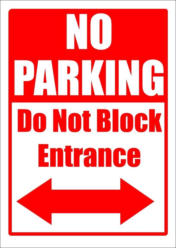 voorkoms No Parking Do Not Block Entrance Sign Board Self Adhesive ...