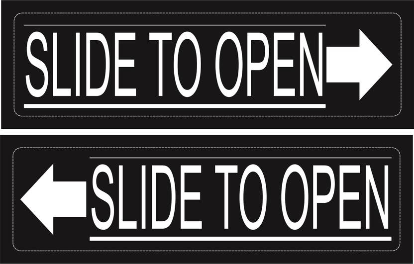 GOODPRINTZONE Slide To Open Door Sticker Signage Size 3X6"in Pack Of 6 ...