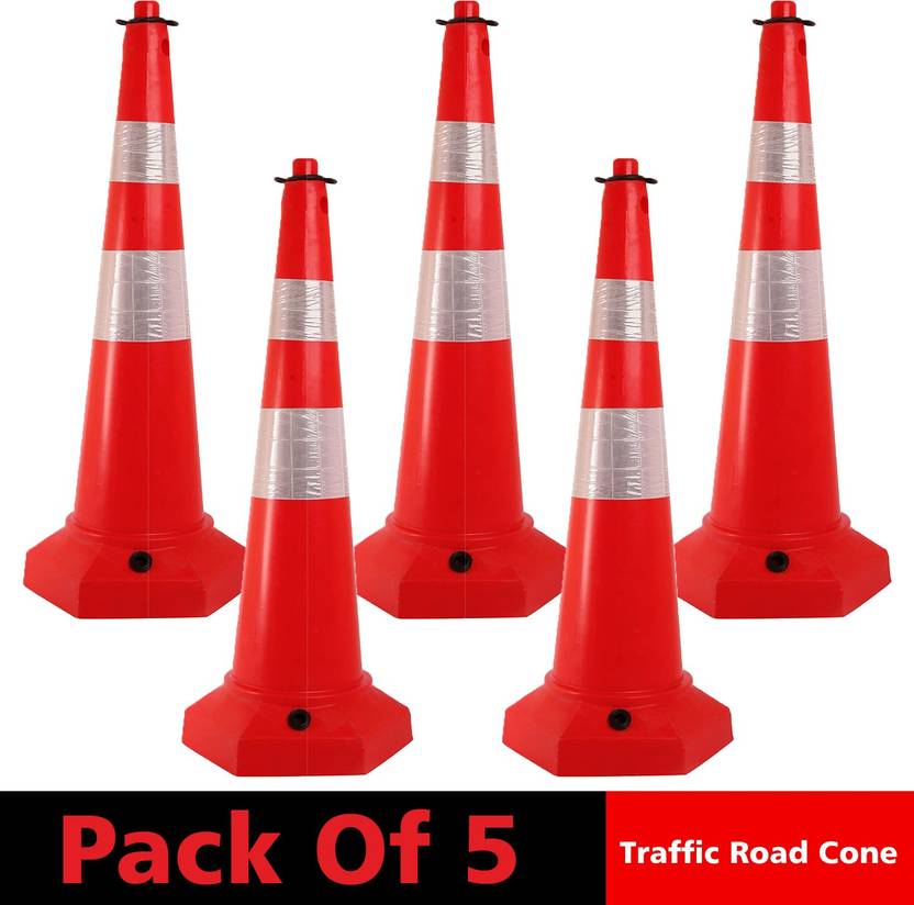 Ladwa SAND FILLED Ballast Road Traffic Safety Cones , Pack of 5 cones ...