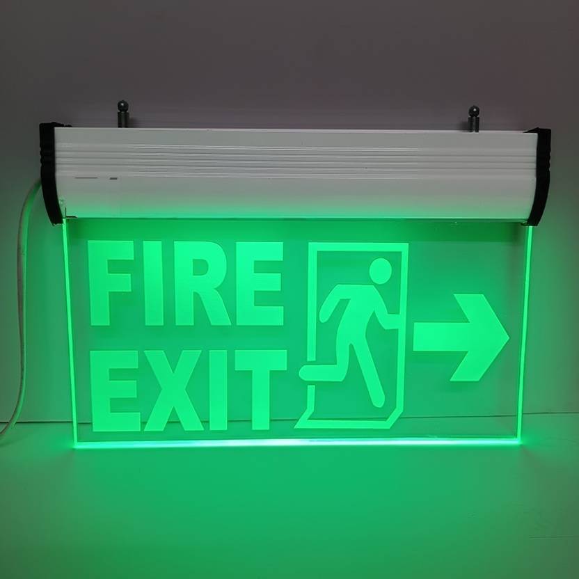 Signved LED Fire Exit Light Right Side Arrow, Free Hanging Chain, 12" X ...