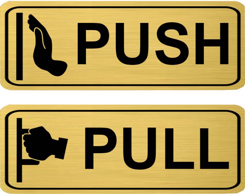 Klowage Push Pull Golden High Grate Acrylic Sign Board 20 cm+5 cm ...