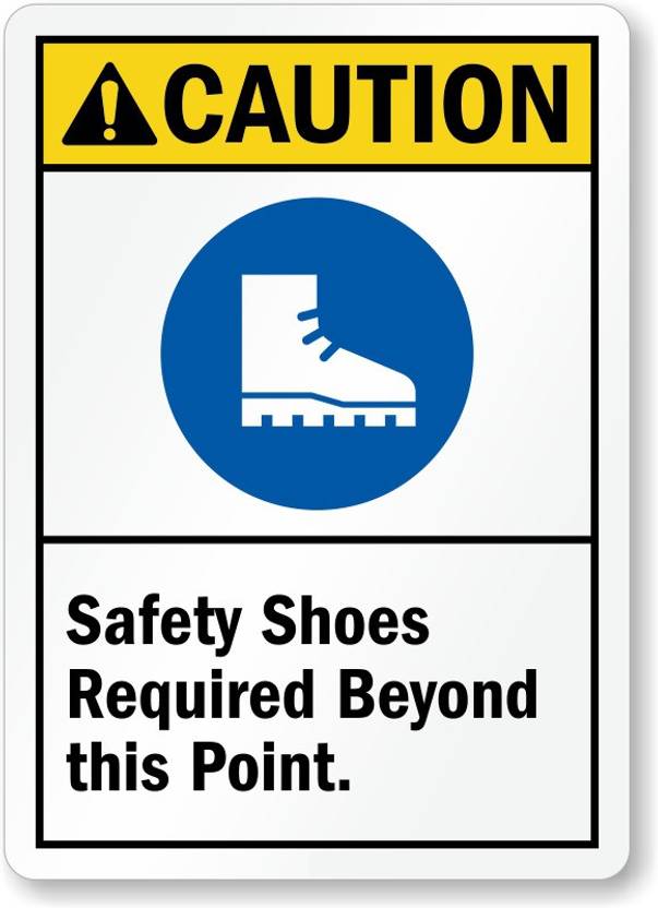 RLDigitalUnits CAUTION safety shoes required beyond this point sign ...