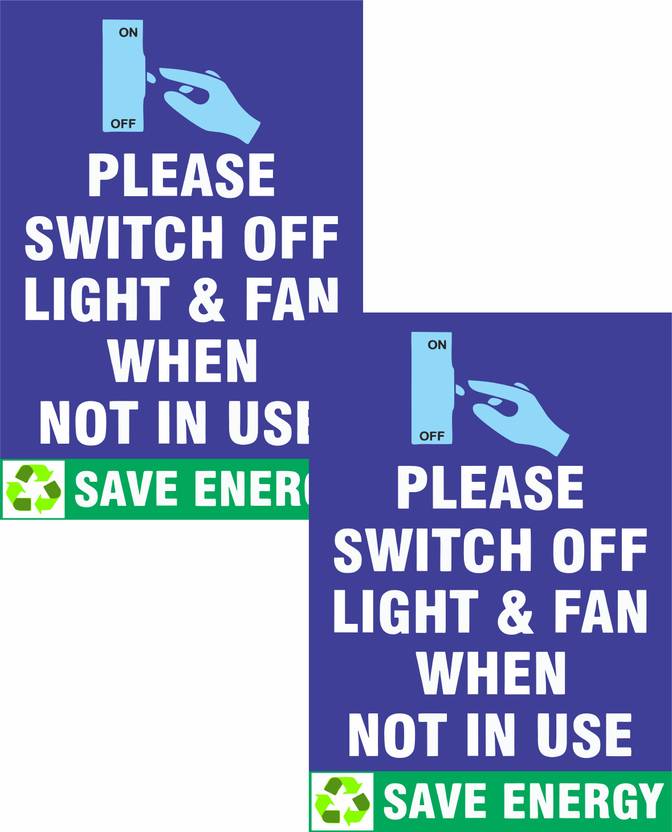 Happy Customise Please Switch Off Light And Fan Adhesive Sticker Set Of ...