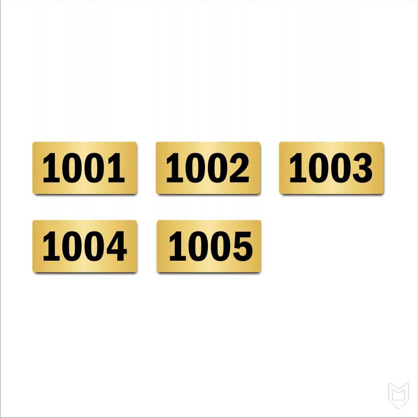 Mindcraftz Serial Numbers 1001 to 1005 Acrylic Board Medium Gold color ...