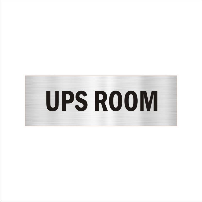 Mindcraftz UPS Room Acrylic Signboard 12 x 4 inches Medium Size Silver ...