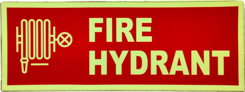 Sarvam Fire Hydrant Safety AutoGlow Sign Board 6"X16" Emergency Sign ...