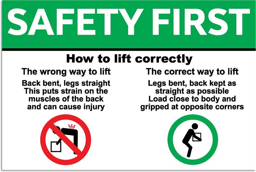 Ritwika's Safety First How To Lift Correctly Emergency Sign Price in ...