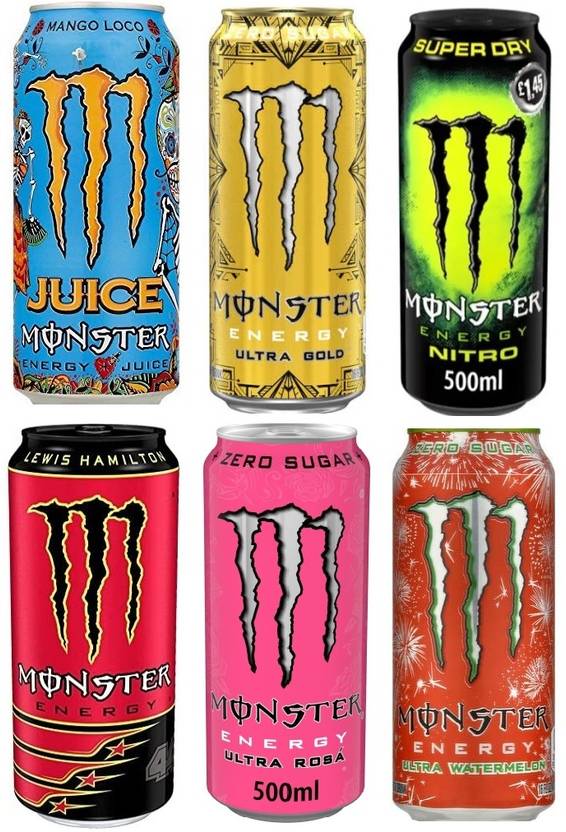 Monster Drink Variety Pack Zero Sugar Juice Carbonated Energy Drink 6 ...