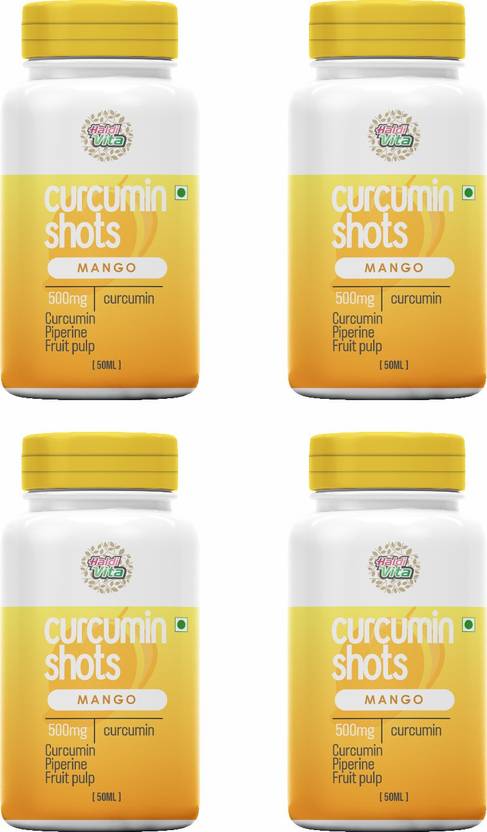 HaldiVita Curcumin Shots (mango) pack of 4 x 50ml each Nutrition Drink ...