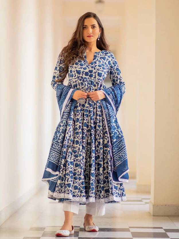 NISHA FASHION Floral Print Kurta, Palazzo & Dupatta Set - Buy NISHA ...