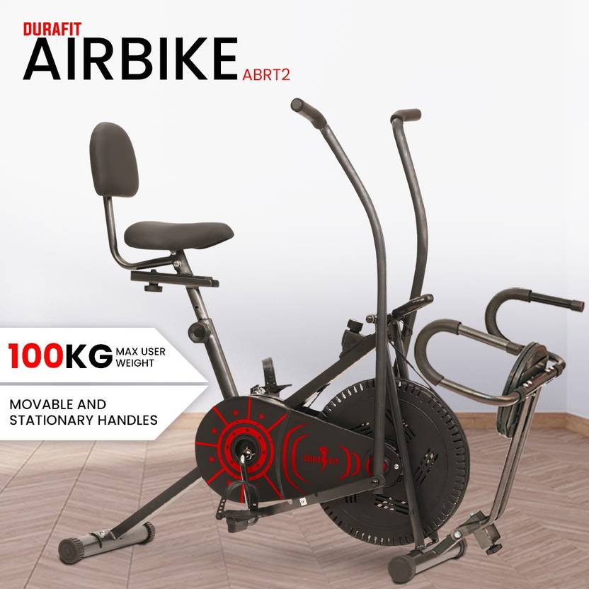 Durafit Air Bike Movable and Stationary Handles with Backrest, Twister ...