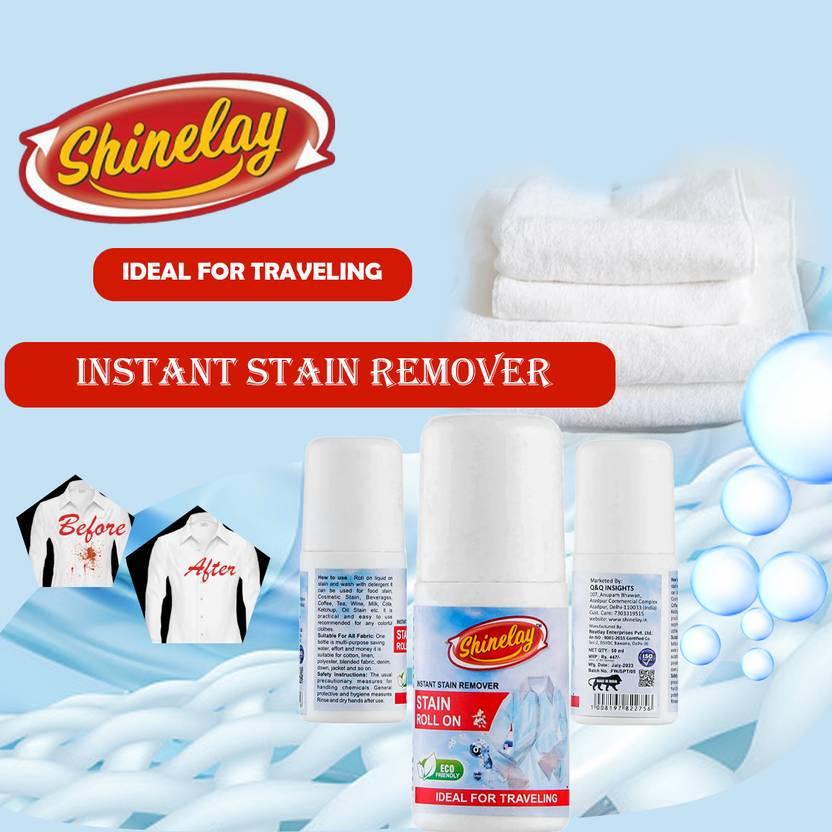 shinelay Instant Stain Remover Roll On Bead for Clothes I Colored ...