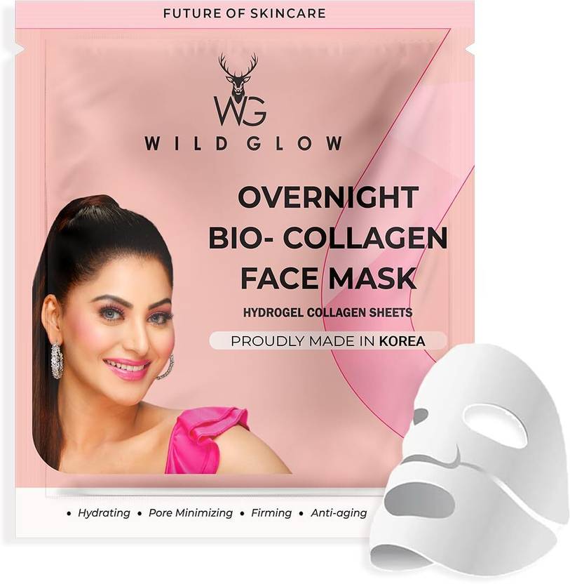 WILDGLOW Korean Glass Skin Bio-Collagen Overnight Face Mask Pack of 1 ...