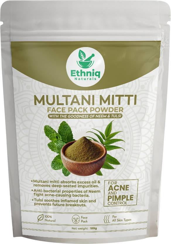 Ethniq Naturals Multani Mitti with the Goodness of Neem and Tulsi ...