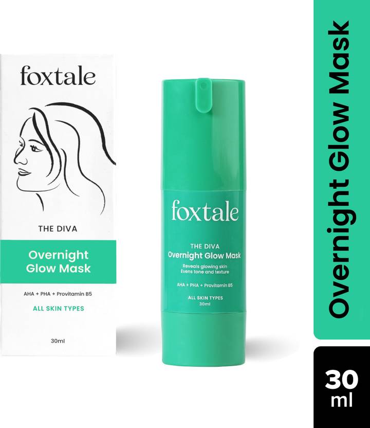 Foxtale The Diva Over Night Glow Mask | AHA, PHA & Provitamin B5 | All ...