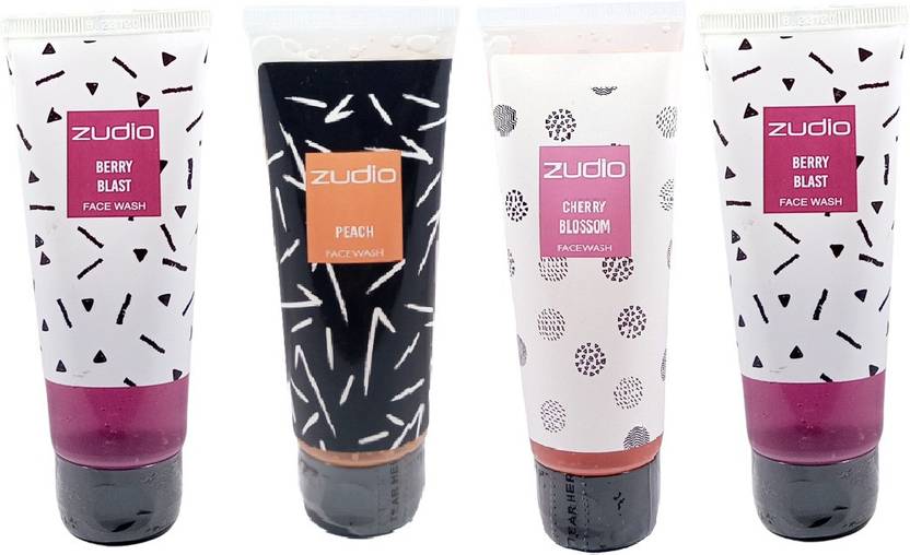 zudio BERRY-2,PEACH-1,CHERRY-1 FACE WASH PACK OF 4 7U7 Face Wash ...