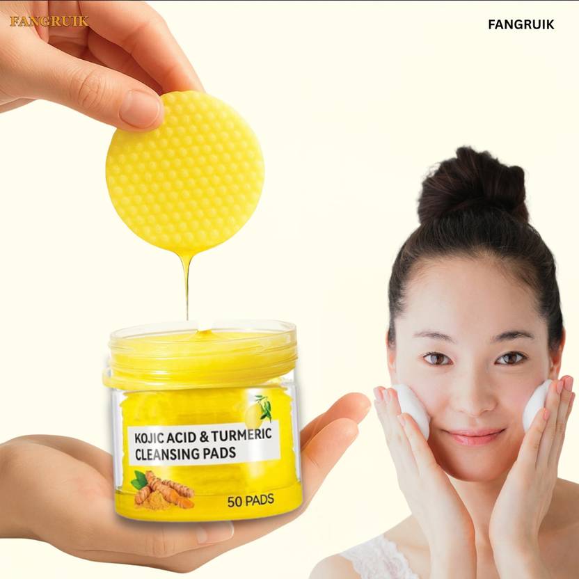 Fangruik Turmeric & Kojic Acid Cleansing Pads | Bright Texture Support ...