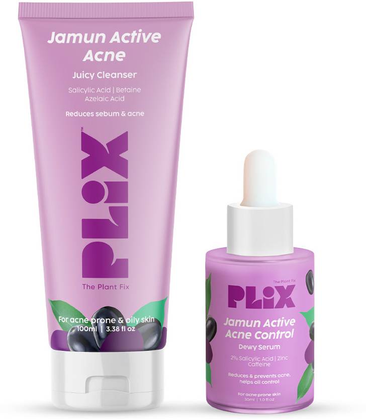 The Plant Fix Plix Jamun Face Wash and Active Acne Serum Combo For Oil Control Price in India ...