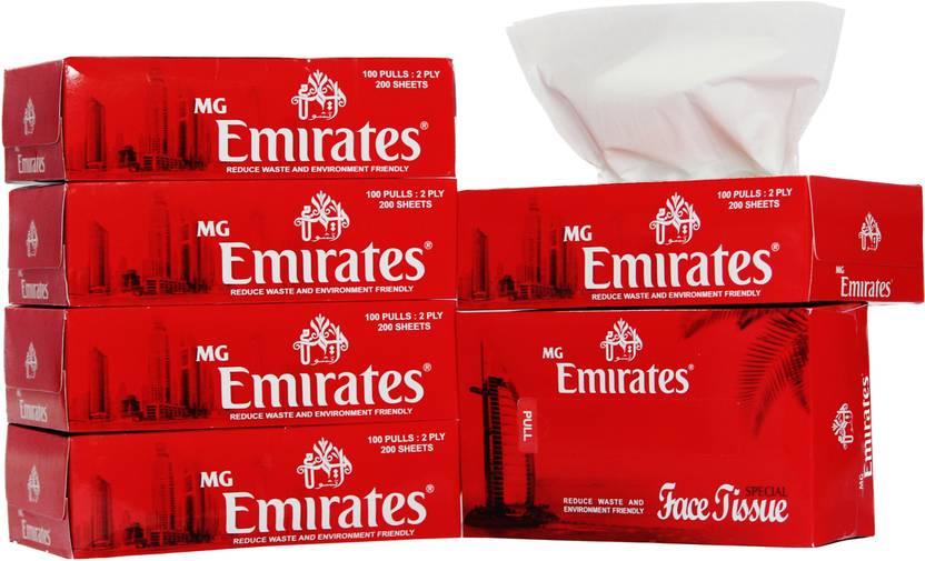 MG EMIRATES 6 IN 1 FACIAL TISSUES 2 PLY 100 PULL, 1200 sheet - Price in ...