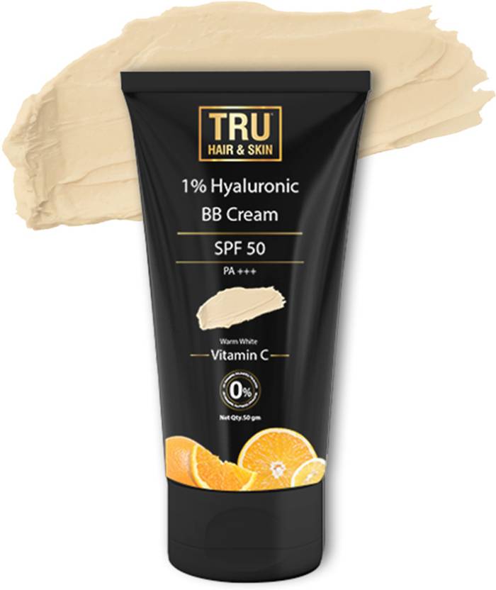 TRU HAIR & SKIN Hyaluronic BB Cream with SPF 50 | Warm White | - Price ...