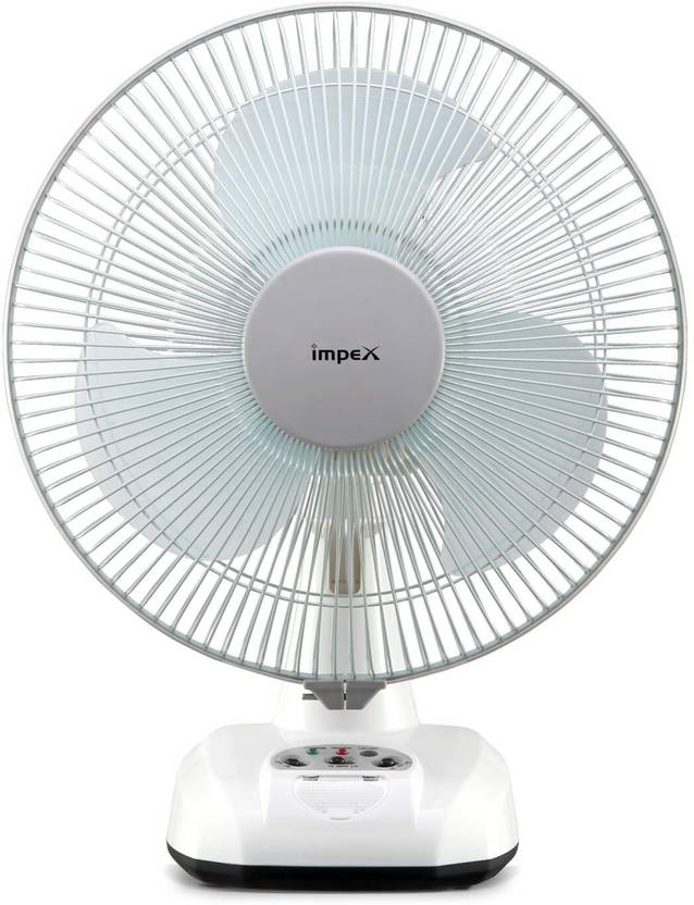 IMPEX Rechargeable Fan (BREEZE D3) with LED Light 3 Speed Mode with 1 ...