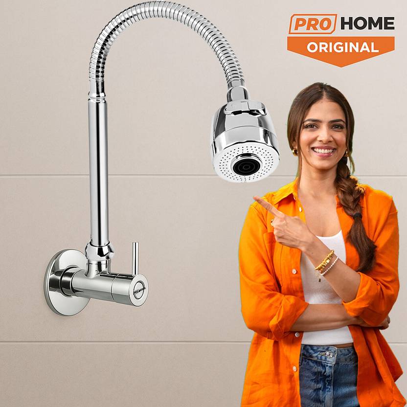 ProHome Brass Kitchen Sink Tap Dual Flow Chrome Wall Mount 360 Degree ...