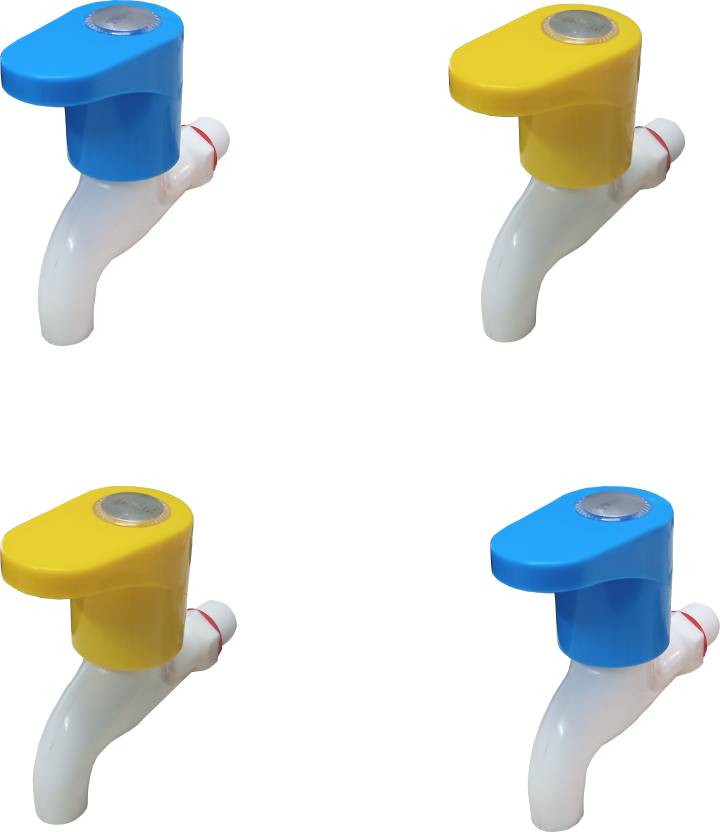 Shriumiya Pvc ROYAL bib Taps Blue And Yellow pack of 4 Bib Tap Faucet ...