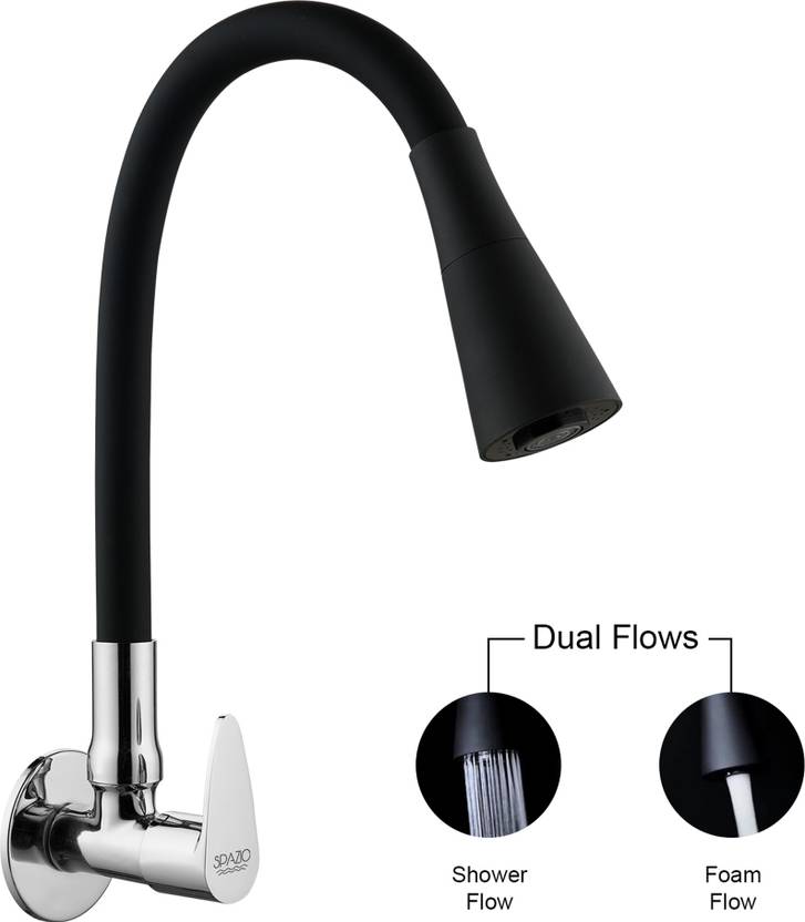 Spazio Vignette Brass Kitchen Sink Cock/Sink Tap Faucet With Black 360 ...