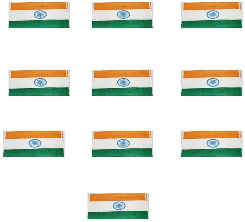HOIVA (Pack of 100) Paper Pocket Flag National Flag | Indian Rectangle ...