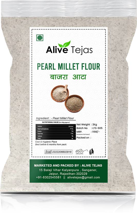 alive tejas Best Quality Bajra Atta -3000gm (Pack Of 1) Pearl Millet ...