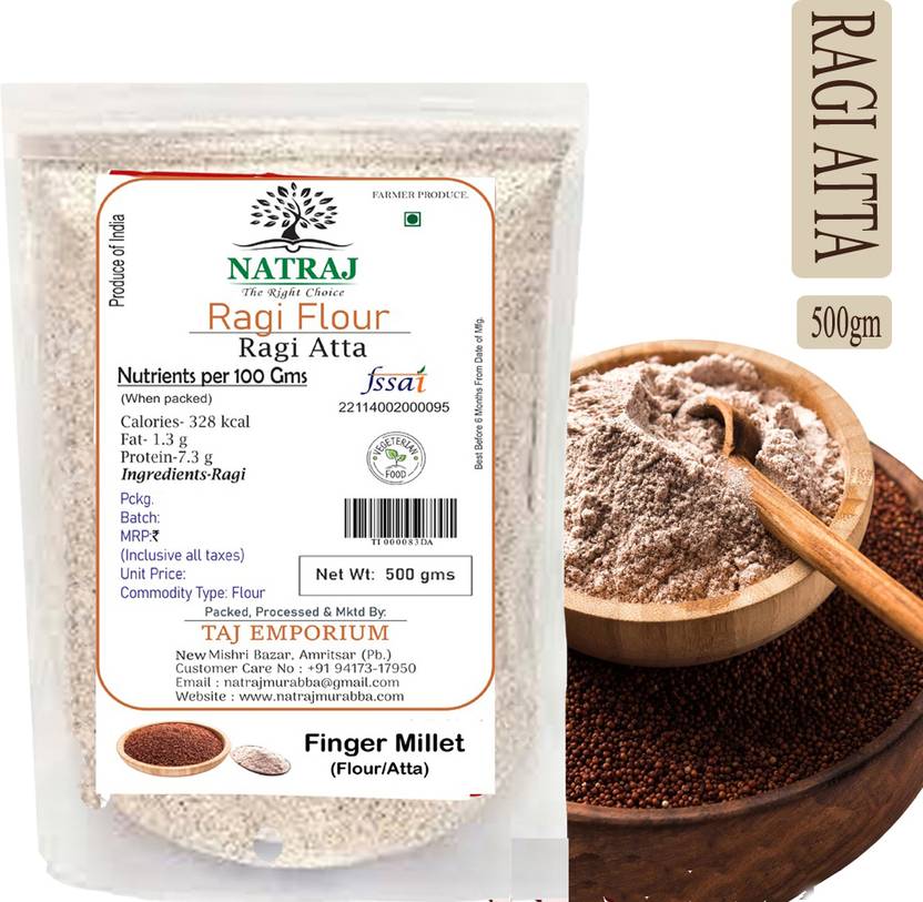 NATRAJ The Right Choice Ragi Ka Atta/Ragi Flour 1kg - finger millet flour (500GM) Price in India ...