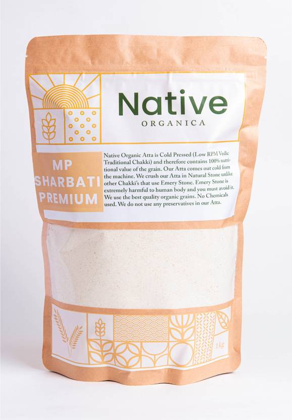 Native Organica Hand Chakki MP Sharbati Whole Wheat Flour / MP Sharbati ...