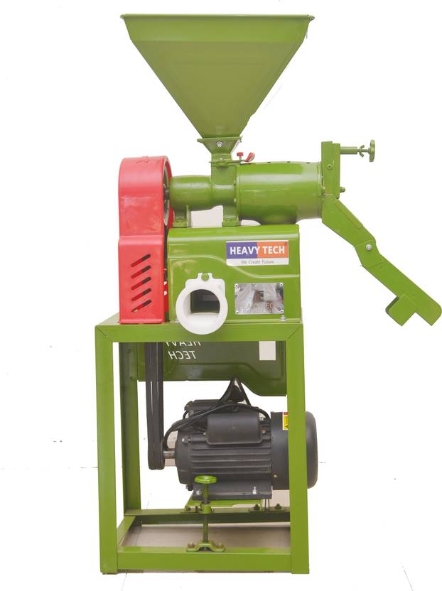 HEAVY TECH 6N40 Mini Rice Mill Flour Mill Machine Semi-Auto 150 kg/hr, 3HP Motor Flourmill Price ...