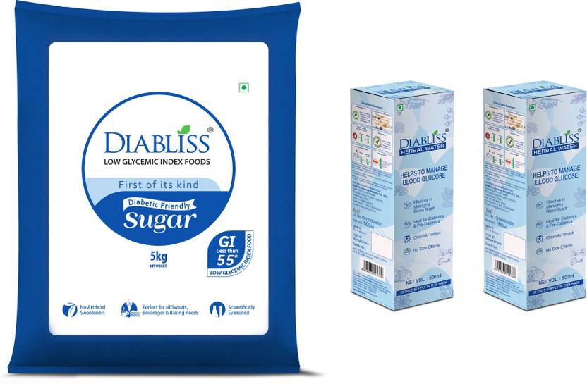DiaBliss Sugar 5Kg Bulk Bag + Blood Glucose Management 500ml Pack of 2 ...